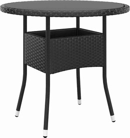 3dílný zahradní bistro set polyratan černý 3058548