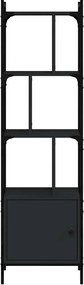 vidaXL Knihovna s dvířky 44,5x30x154,5 cm kompozitní dřevo [833353] Barva: Černá