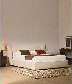Béžová čalouněná dvoulůžková postel z žinylky s úložným prostorem s roštem 180x200 cm Arvian – Kave Home