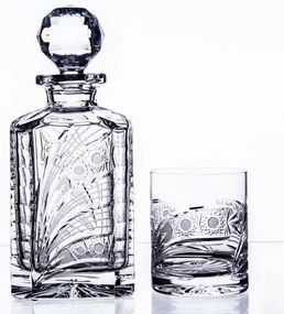 Onte Crystal Bohemia Crystal ručně broušený whisky set Kometa 1+2