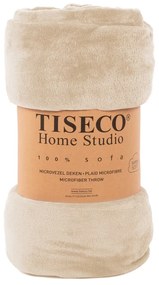 Béžová mikroplyšová deka Tiseco Home Studio, 130 x 160 cm