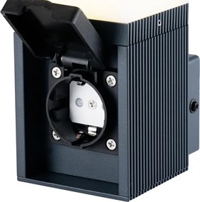 BRILAGI - Venkovní lampa se zásuvkou SCHUKO PILLAR 1xG9/11W/230V IP44 antracit