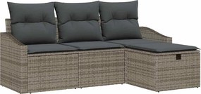 Set pohovek 4 ks Šedá polyratan 3359248