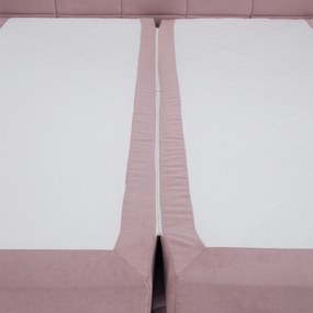 Boxspringová pocketová postel, 180x200, růžová, APRIL