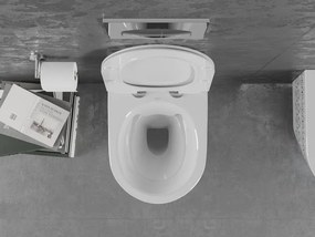 Mexen Lena WC mísa Rimless s pomalu padací deskou slim, duroplast, bílá/černý vzor - 30224095