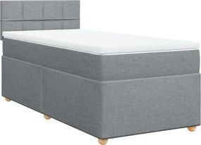 Box spring postel s matrací světle šedá 90x190 cm textil 3288835