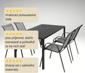 Vikio Zahradní set pro 4 osoby DK302S antracit/šedá