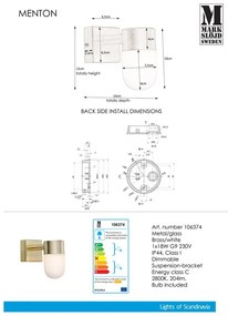 Nástěnné svítidlo v bílo-zlaté barvě Menton – Markslöjd