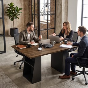 HOMCOM Psací stůl se 4 otevřenými policemi, industriální design, 140 cm, hnědo-černý