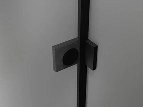 Mexen Lunar, pravostranný výklopný sprchový kout 75 x 80 cm, čiré sklo, černý profil, 834-075-080-70-00-P
