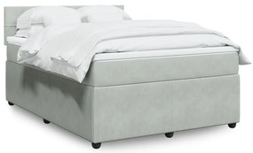 Box spring postel s matrací světle šedá 160x200 cm samet 3290082
