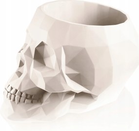 Skull Low-Poly Light Beige Poly Planter 11 cm