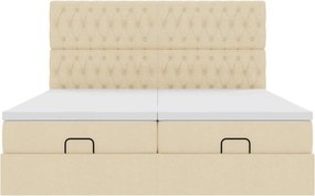 Osmanský rám postele s matrací krémová 180x200cm textil 3313718