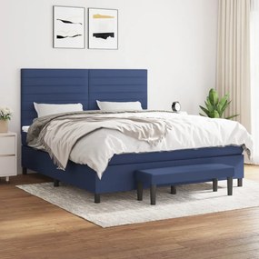 Box spring postel s matrací modrá 160x200 cm textil 3136691