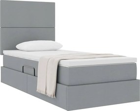 Postel s úložným prostorem a matrací Světle šedá 100 x 200 cm 3371697