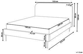 Sametová postel 140 x 200 cm béžová FLAYAT Beliani