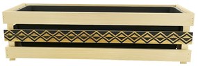 AMADEA Dřevěný obal na truhlík s motivem kosočtverců, 62x21,5x17cm
