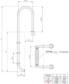 Planet Pool Bazénové schůdky SLIM  08119 4 stupně 150 cm