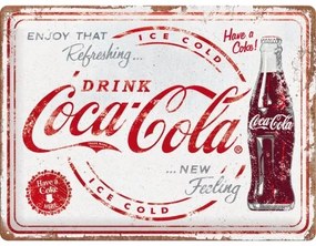 Postershop Plechová cedule: Coca-Cola - Refreshing New Feeling - 30x40 cm