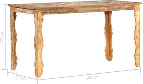 Jídelní stůl 140 x 70 x 76 cm masivní recyklované dřevo 286489