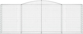 Klenuté gabionové koše 3 ks 400x50x140/160cm pozinkované železo 3147023
