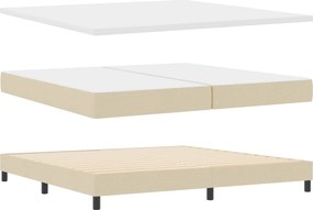 Postel s boxspringem s čelo Krémová 200 x 200 cm textil 3338718