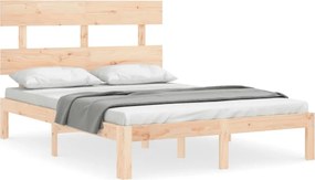vidaXL Rám postele s čelem 120 x 200 cm masivní dřevo [3193529] Barva: Bílá