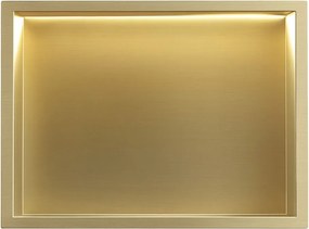 Rea Rea, LED polička na zapuštění 45x30x10 cm, 12W, 3000K, zlatá matná, REA-08545