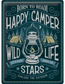Postershop Plechová cedule: Happy Camper - 40x30 cm