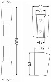 Mexen příslušenství - 1-bodový ruční sprchový set R-22, černá, 785226052-70