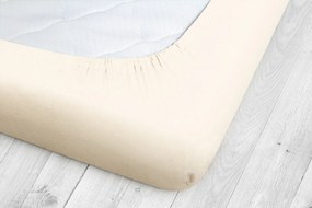 Jersey prostěradlo smetanové na výšku matrace do 30 cm Velikost: 180 x 220