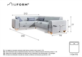 Světle šedá rozkládací/s úložným prostorem rohová pohovka (levý roh/do L) Classy Sophie – Miuform