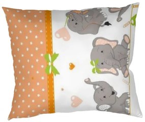 DADKA VRACOV Povlak bavlna Sloni oranžoví 40x50 cm