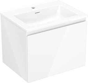 Mexen Orio, koupelnová skříňka 60 cm s umyvadlem Otis, 1 zásuvka, bílá lesklá, 91A10-06047-1-BF00-W18M00