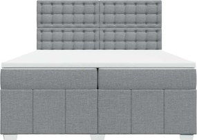 Box spring postel s matrací světle šedá 200 x 200 cm textil 3294089