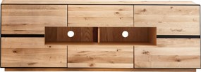 XXXLutz KOMODA POD TELEVIZI, divoký dub, antracitová, 181/62/47 cm Linea Natura - Komody z masivu - 001770000118