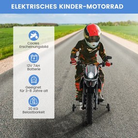 Costway Elektrická dětská motorka Aprilia s tréninkovými koly a hudbou