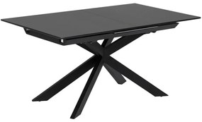 Černý rozkládací jídelní stůl se skleněnou deskou 90x210 cm Atminda – Kave Home