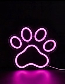 Neon Led pes, psí tlapka, lampička, neon na zeď