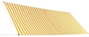 Zatahovací markýza žluto-bílá 400 x 150 cm,  143757