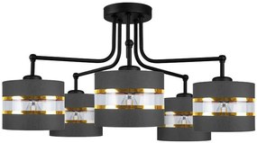 Černo-zlatý závěsný lustr Andy pro žárovku 5x E27 - Candellux
