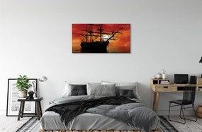Obrazy na plátně Loď moře nebe mraky slunce 120x60 cm