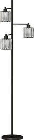 HOMCOM stojací lampa 40W, 3 LED lampy E27, magnetické dálkové ovládání, stmívatelná, 3 barevné teploty, černá