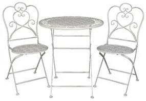 Kovový stolek a dvě židle