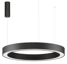 LED lustr Morbido 80 černé s dálkovým ovládáním