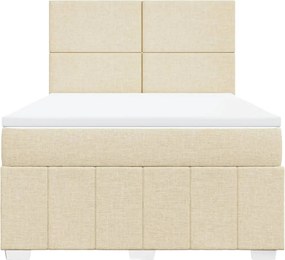 Box spring postel s matrací krémová 140x190 cm textil 3293961