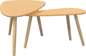 2dílná sada konferenčních stolků masivní borovice hnědá 244733