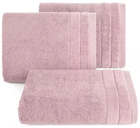 Klasický růžový ručník DAMLA s jemným pásem 30x50 cm Rozměr: 50 x 90 cm