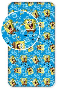 MK Lůžkoviny Bavlněné prostěradlo 90 × 200 cm – Sponge Bob "Blue"