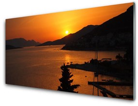 akrylový obraz Moře Hory Krajina 140x70 cm